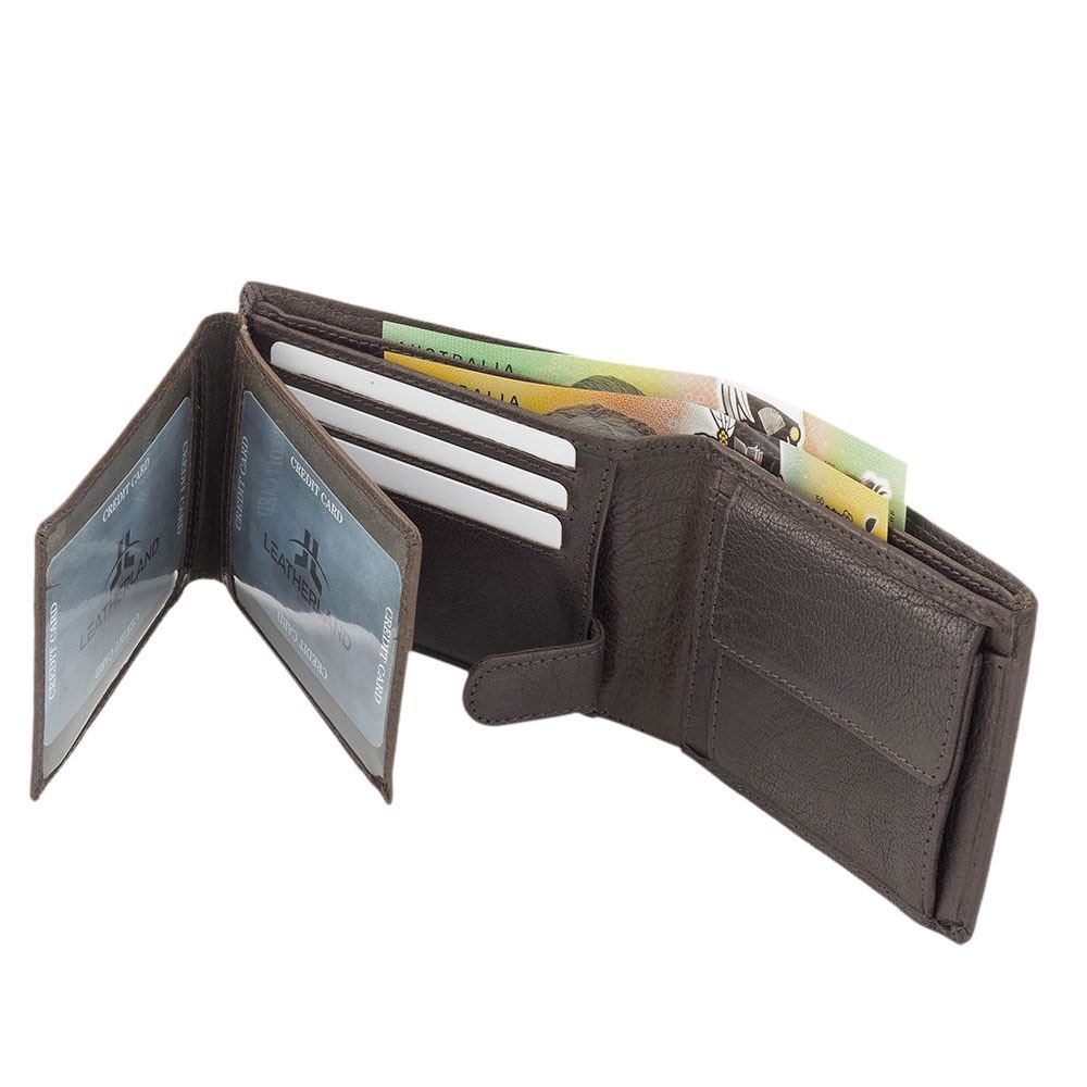 Genuine Leather RFID Protected Wallet with Coin Section