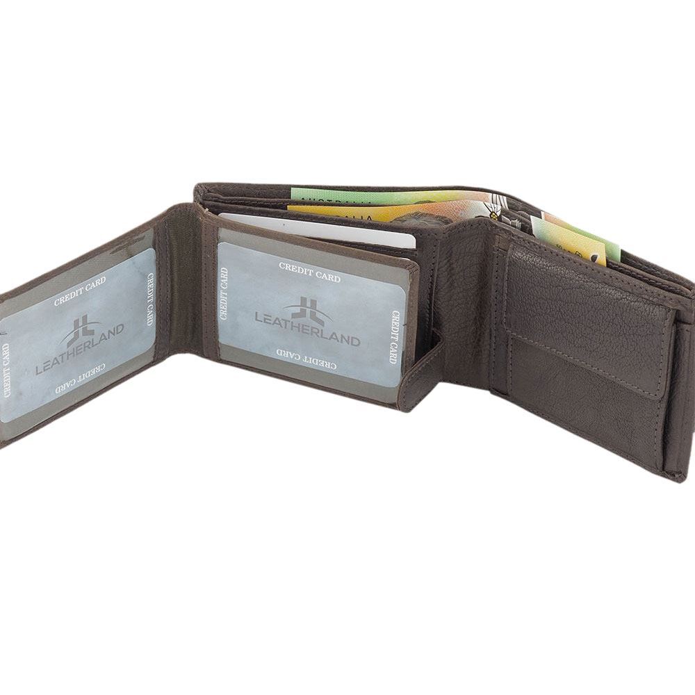 Genuine Leather RFID Protected Wallet with Coin Section