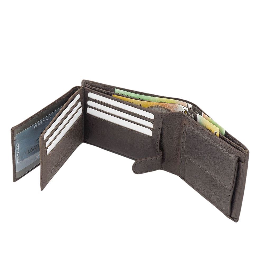 Genuine Leather RFID Protected Wallet with Coin Section