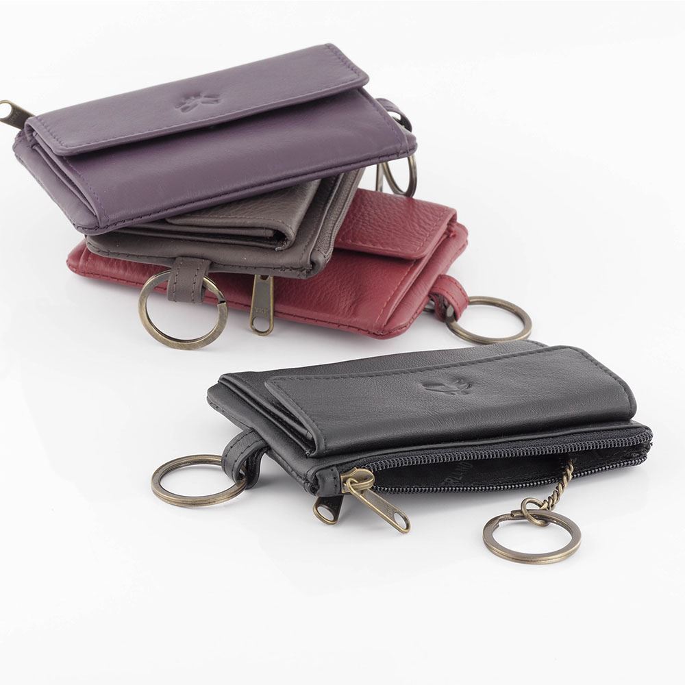 Unisex Genuine Full Grain Leather Key Holder/Coin Case